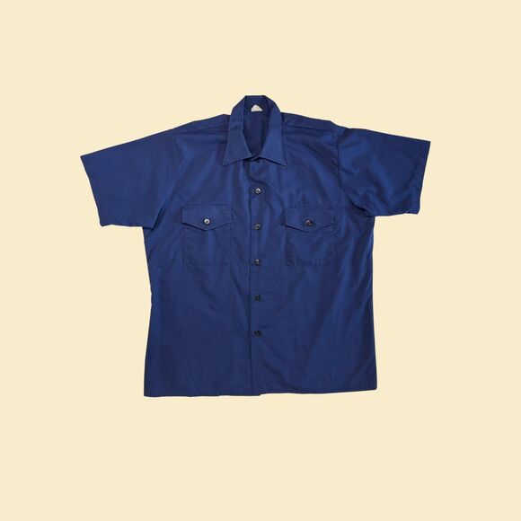 Martin Mfg. Co. | Shirts | 98s Xl Navy Blue Military Shirt Vintage Mens ...